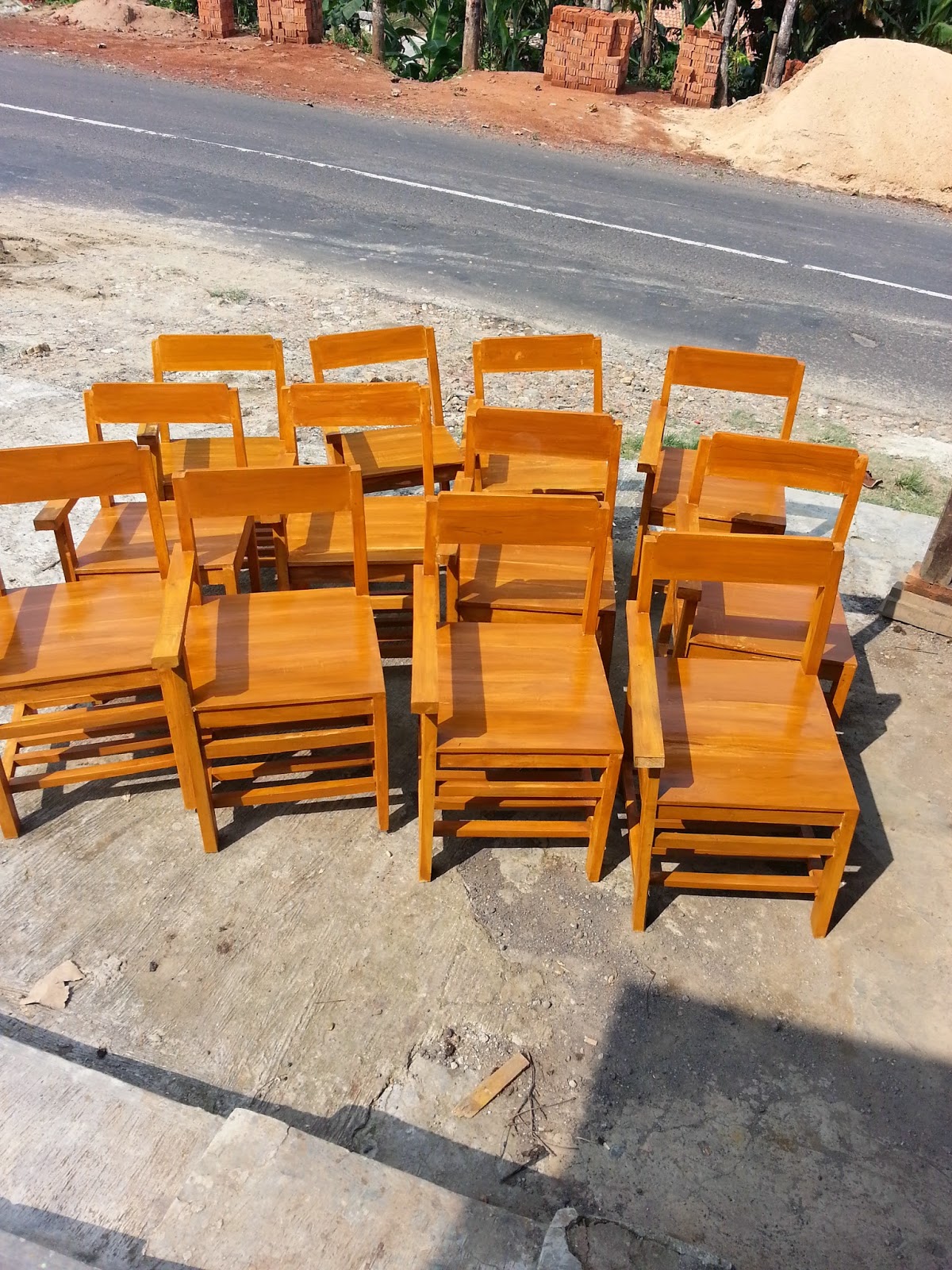 MEJA KURSI SEKOLAH SINGLE KAYU JATI: MEJA KURSI SEKOLAH KAYU MURAH