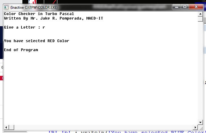 Free Programming Source Codes And Computer Programming Tutorials Color Checker In Turbo Pascal