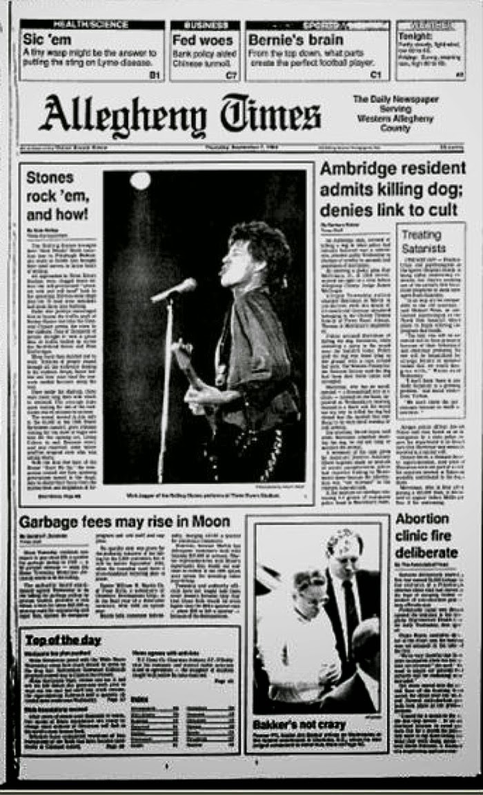 Rock & Roll Newspaper Press History: The Rolling Stones - The Allegheny ...