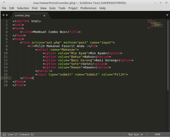 Cara Membuat Tampilan Combo Box dan CSSnya - Indah Uminaroh's Blog