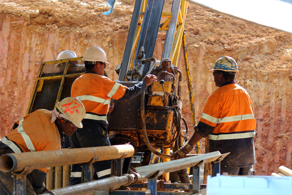 The Gluepot Gazette: Drill crew in action, Gold Ridge Mine