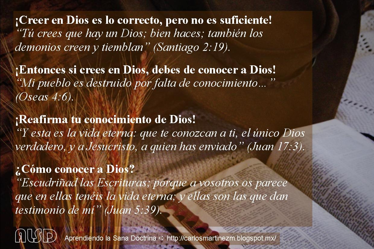 Aprendiendo la Sana Doctrina: ¡CREER EN DIOS ES LO CORRECTO, PERO NO ES ...