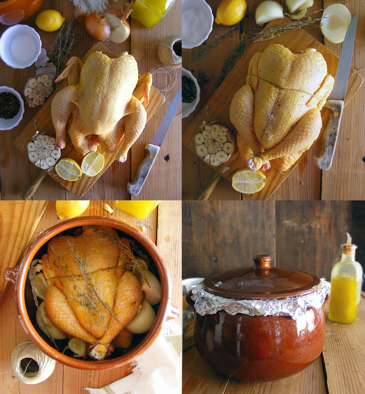 POLLO ASADO EN OLLA DE BARRO - Cogollos de Agua