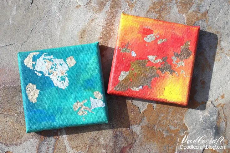 Gold Leaf Mini Canvas Abstract Art DIY