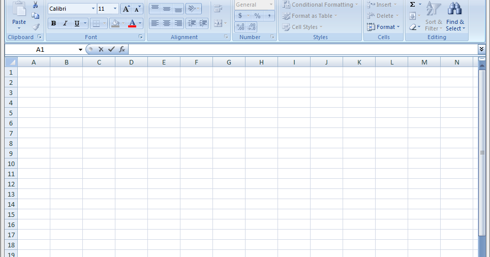 Excel Application Window