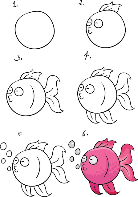 easydraw: Menggambar ikan dengan bentuk lingkaran