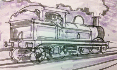 Create A Drawing A Day: Steam engine.