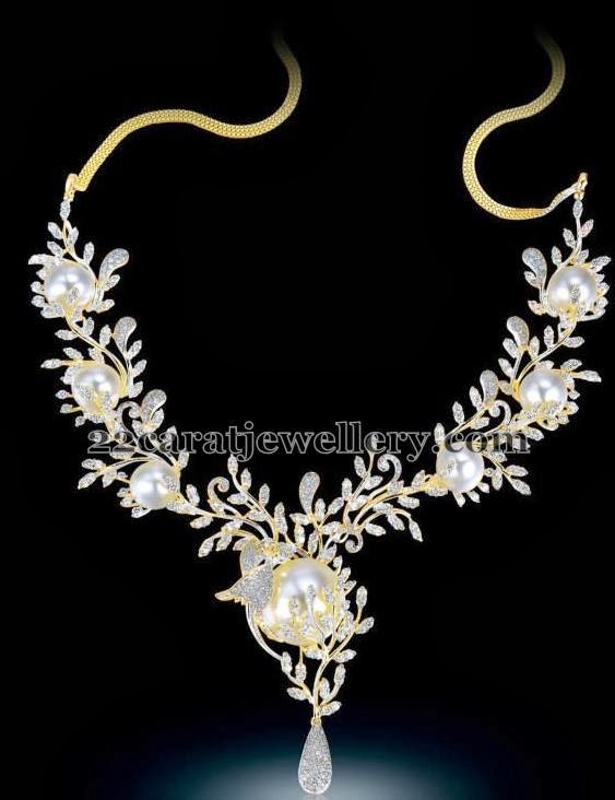 Pearls Embellished Exotic Set - Jewellery Designs