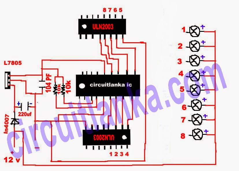 ELECTRONIC.LK: more LEDs using for pic16f628a knight rider chasser circuit