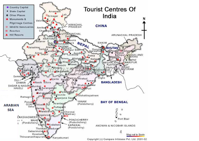 Indian Tourism: India map