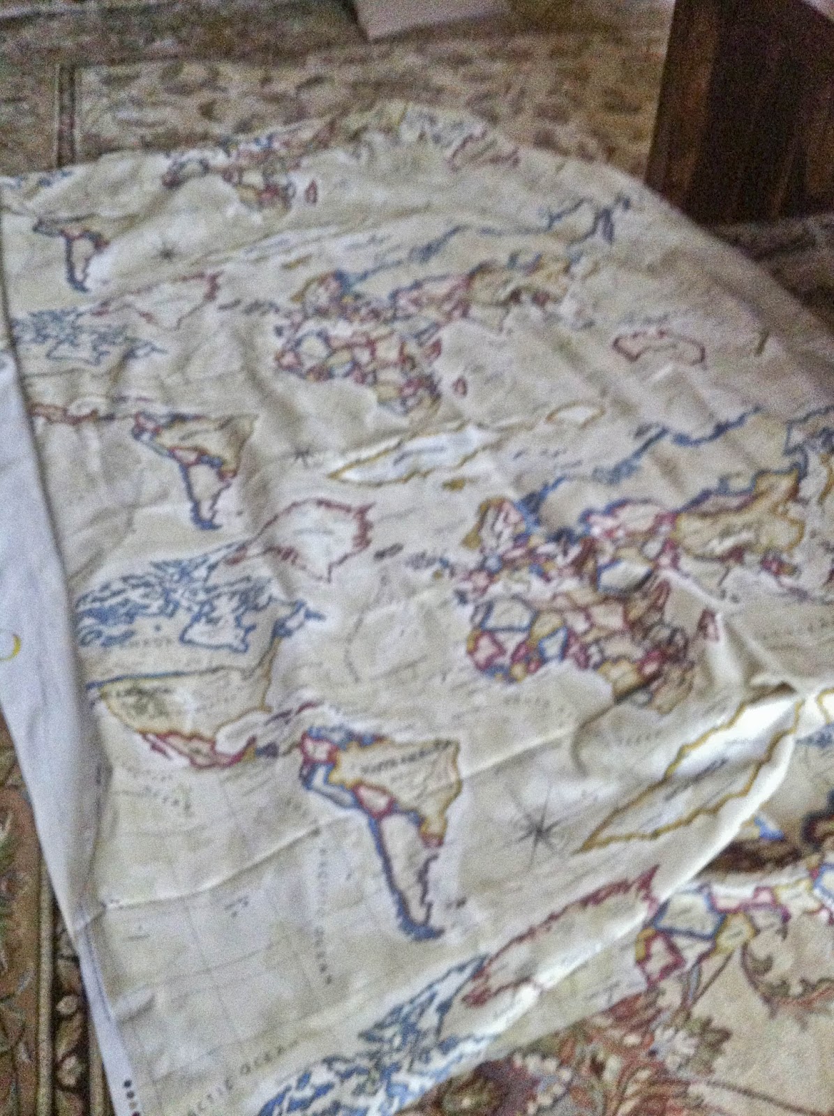 Dee at the Carlton: New map curtains for our study