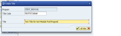 SAP Blogs: Step by Step Module pool program