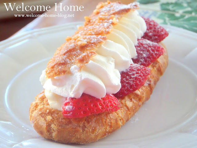 Welcome Home Blog: Strawberry and Cream Eclairs