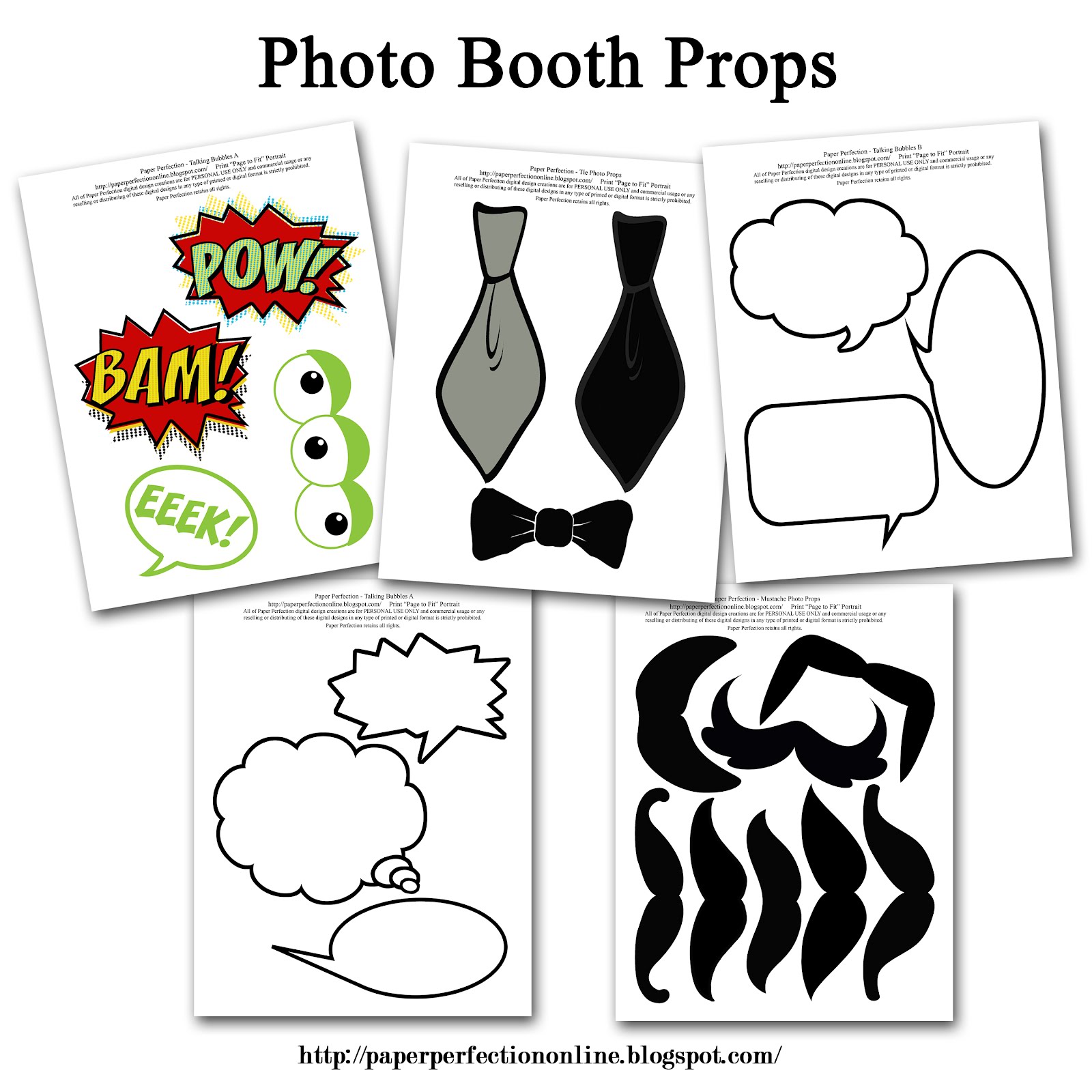 Paper Perfection: Printable Photo Booth Signs and Props