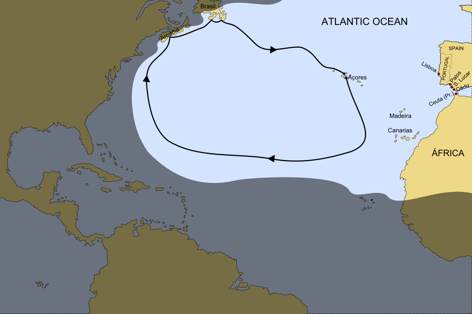 Alternate History Weekly Update: Map Monday: Route of Diogo de Teive's ...