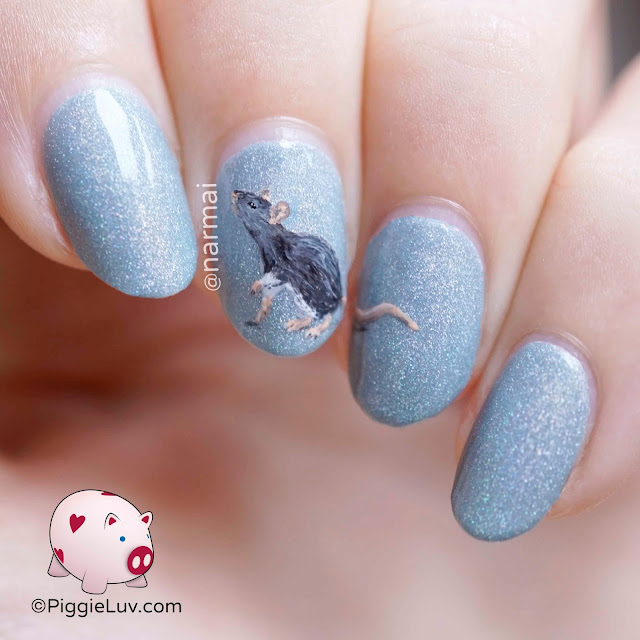 PiggieLuv: Little black rat nail art
