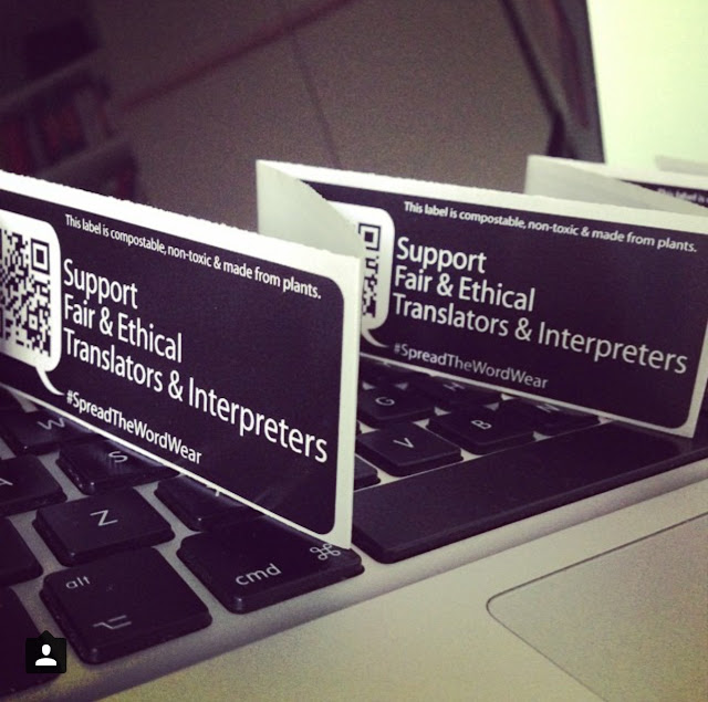 Fair & Ethical Translators and Interpreters, Sticker Tagging Campaign