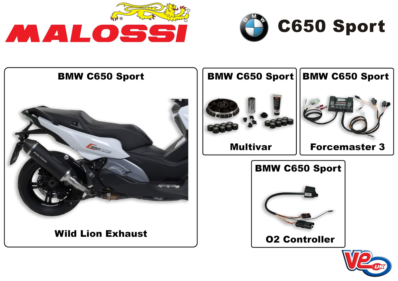 VE Scooter Spares: NEW - Malossi Tuning Products for BMW C650 Sport