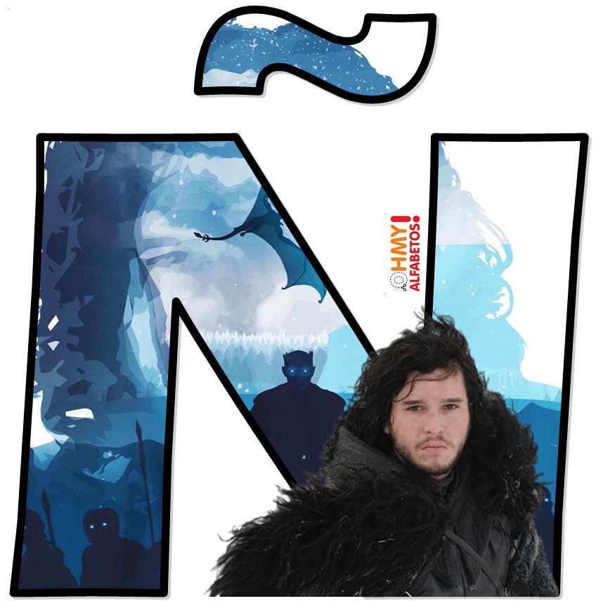 Abecedario GoT Jon Snow. GoT Jon Snow Alphabet. - Oh my Alfabetos!
