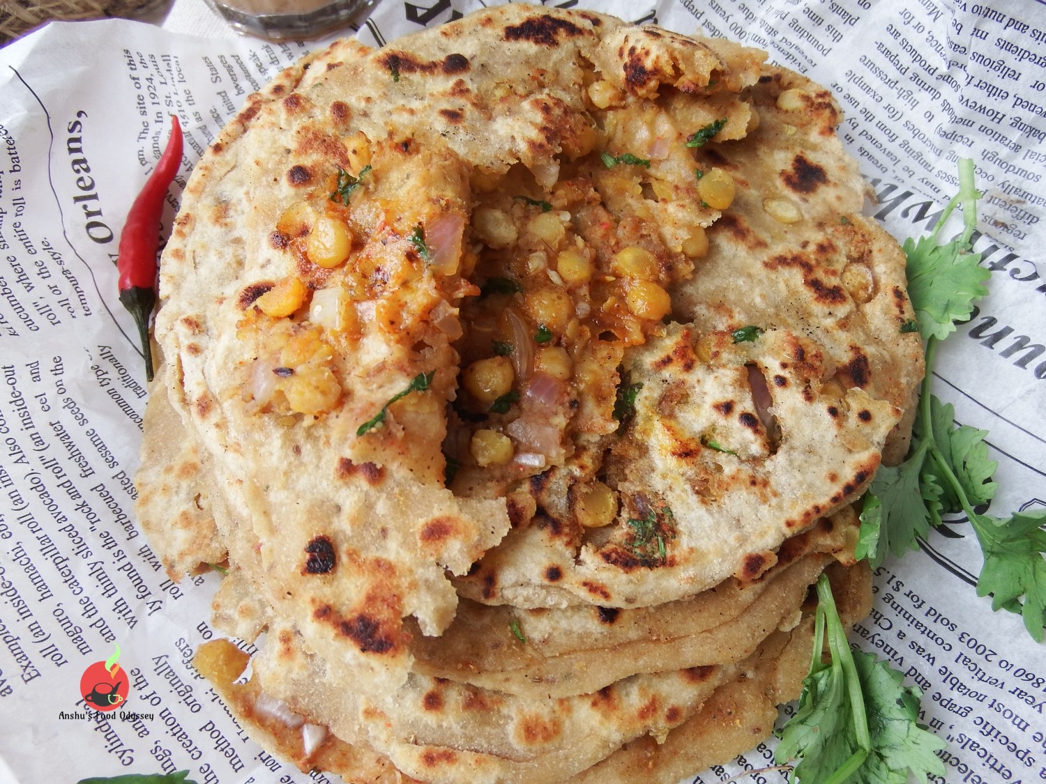 Chana Dal Stuffed Paratha | Split Bengal Gram Stuffed Indian Flatbread