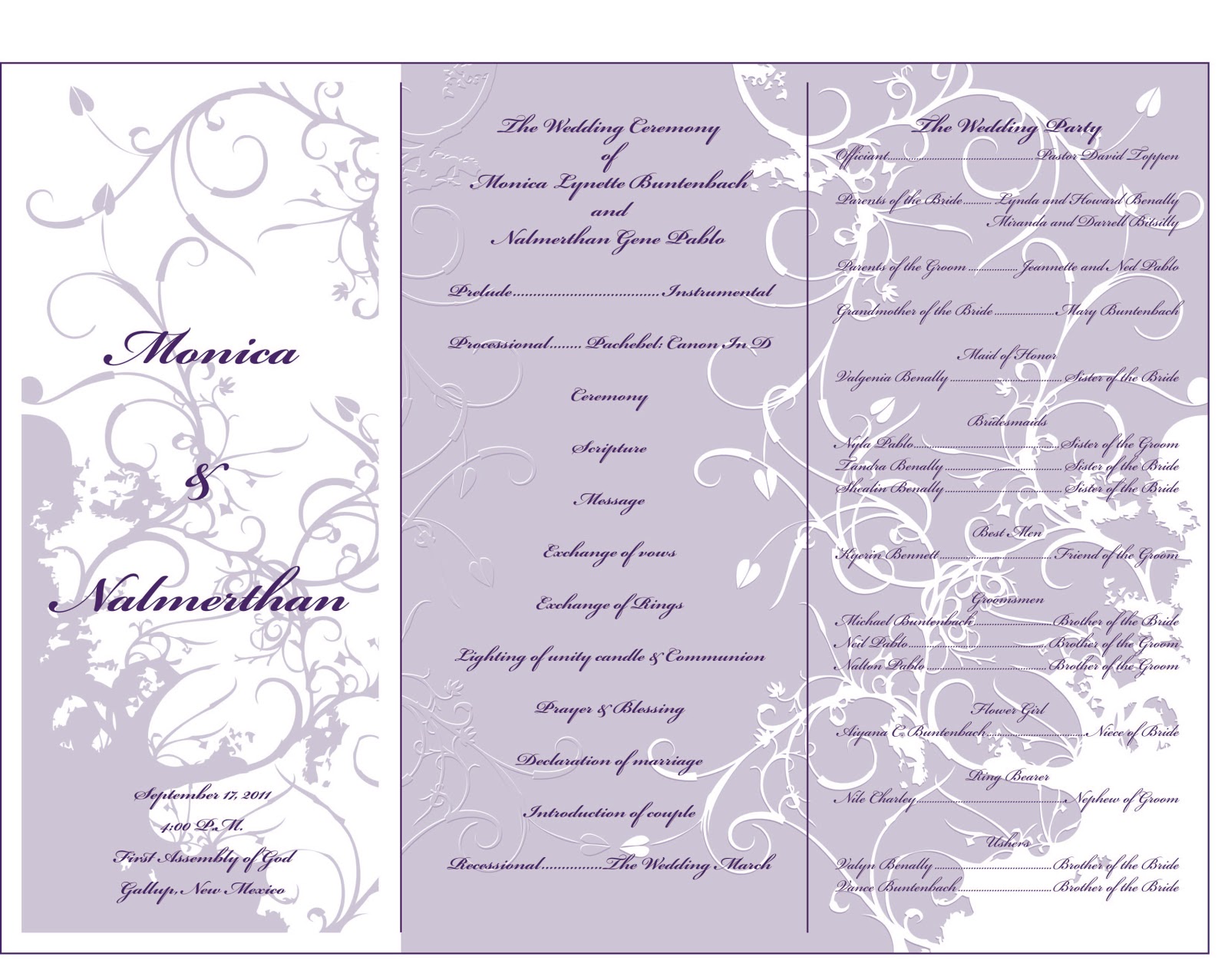 Nalmerthan Pablo Portfolio: Wedding pamphlet