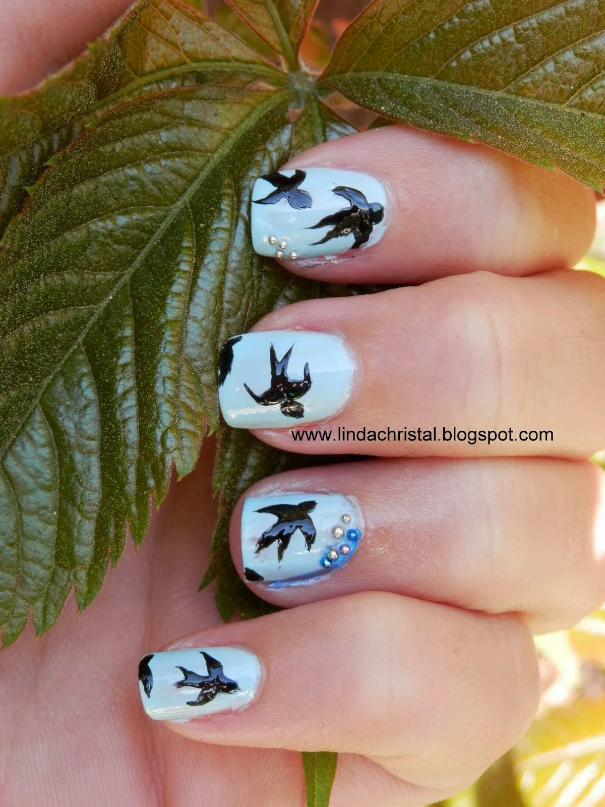Crazy About Nails: Light blue dove nails