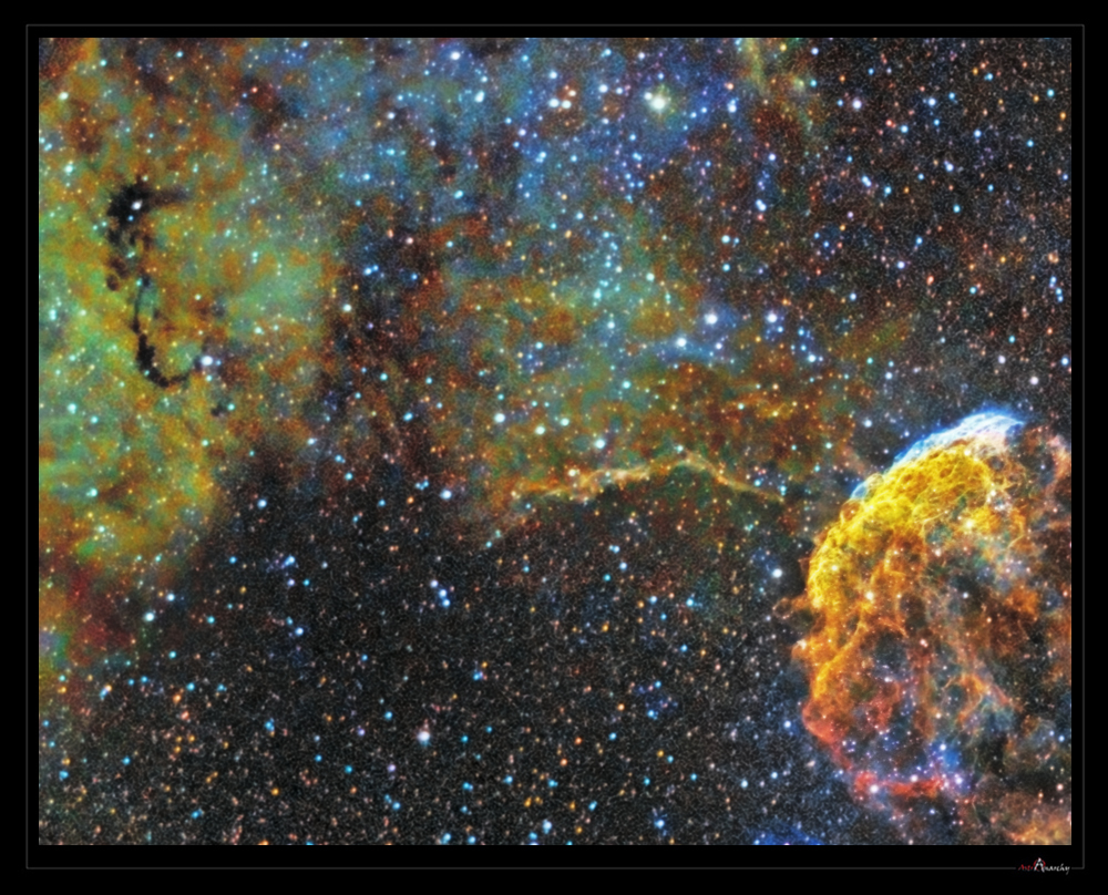 Astro Anarchy: IC 443, NGC 2174 & neighbors as a two panel mosaic