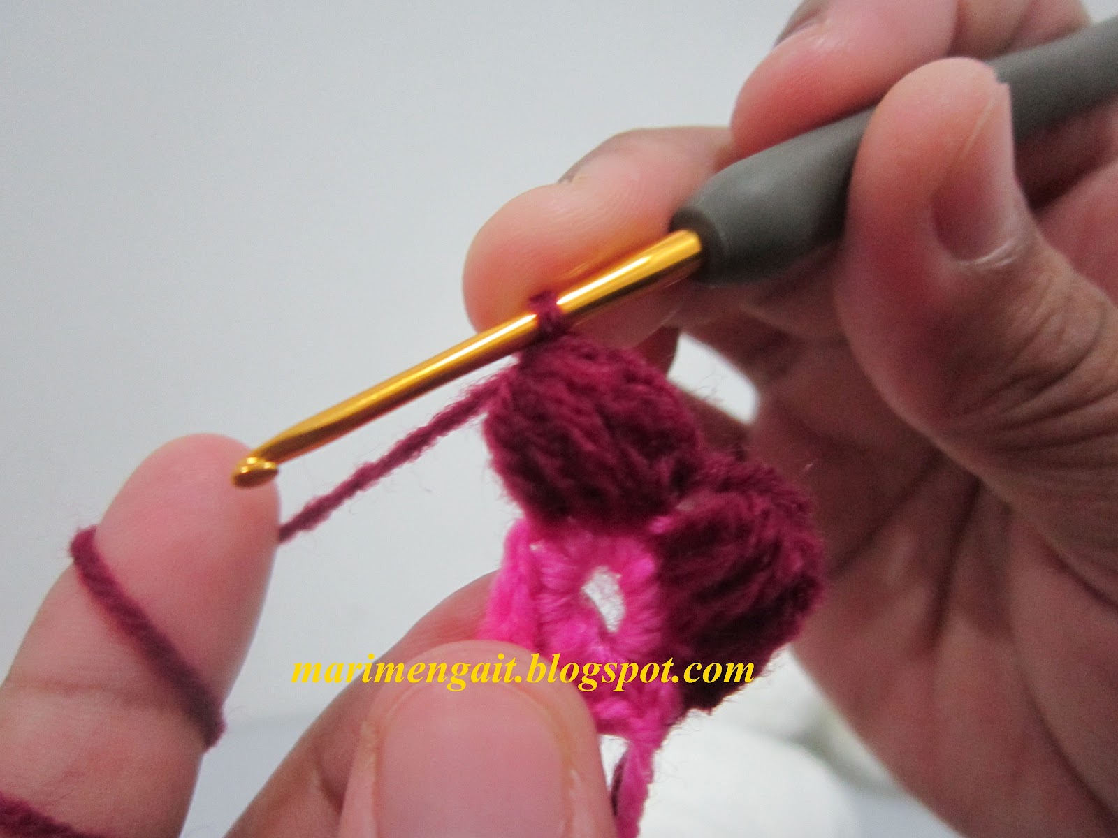 PROJEK 2 : MENGAIT BUNGA BERKELOPAK (PETAL PUFF) ~ Mari Belajar Mengait....