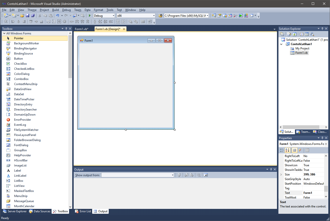 Pengenalan Interfase Microsoft Visual Basic.Net | belajar IT