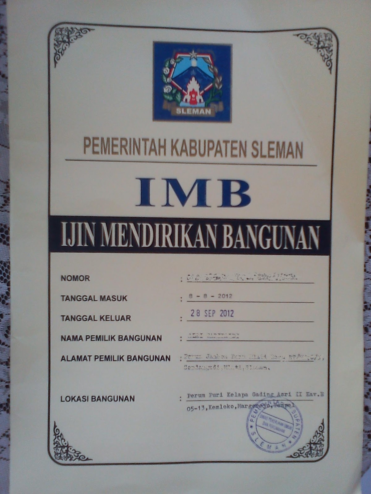 MOROLANCAR: IMB (Izin Membangun Bangunan)