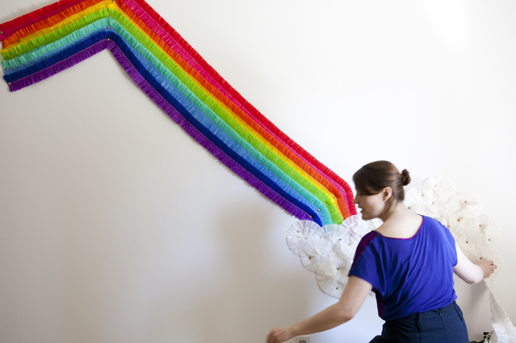 Miniature Rhino: DIY: Sewn Crepe Paper Installation