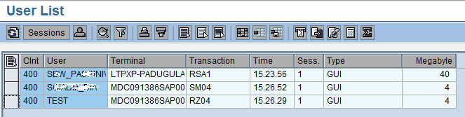 Sap Basis Tutorials How To Terminate A User Session In Sap