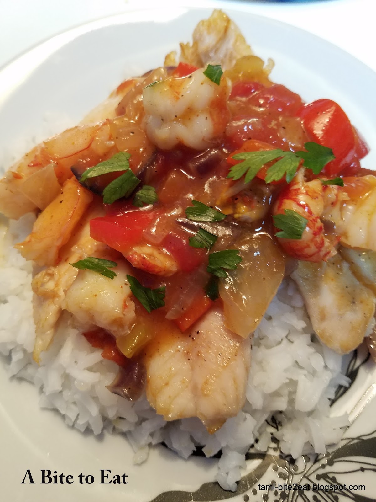 A Bite to Eat: Pan Seared Grouper topped with a Cajun Shrimp Sauce