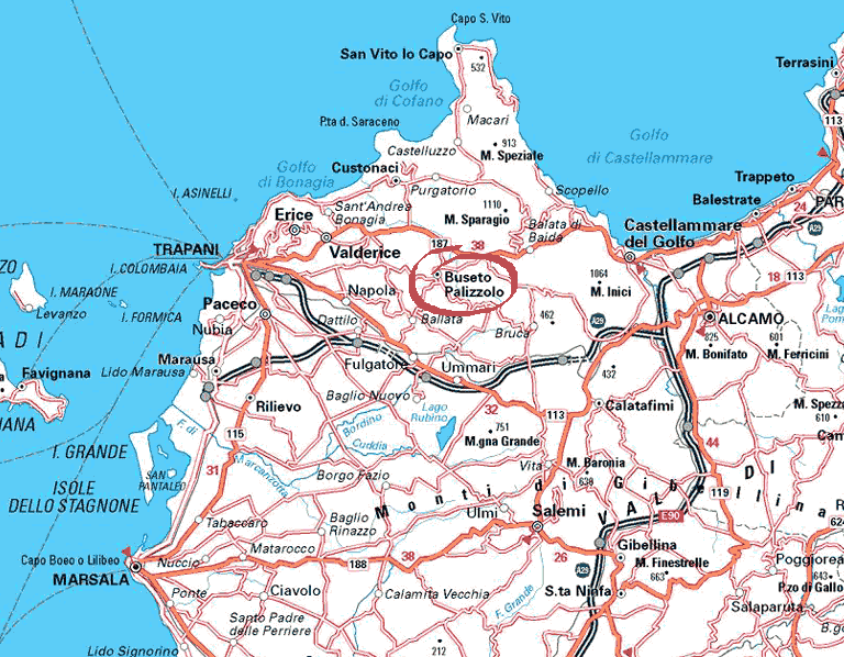 google maps europe: Mappa di Provincia Trapani Regione