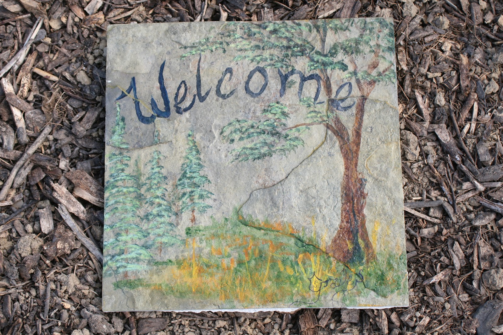 Fine Nature Art by Sharon Graves: Hand painted Garden Stones