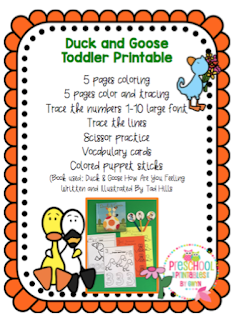 Duck and Goose Toddler Printable ~ Preschool Printables