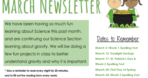 Mrs. Greene's Classroom: Newsletter- 3rd Grade Science