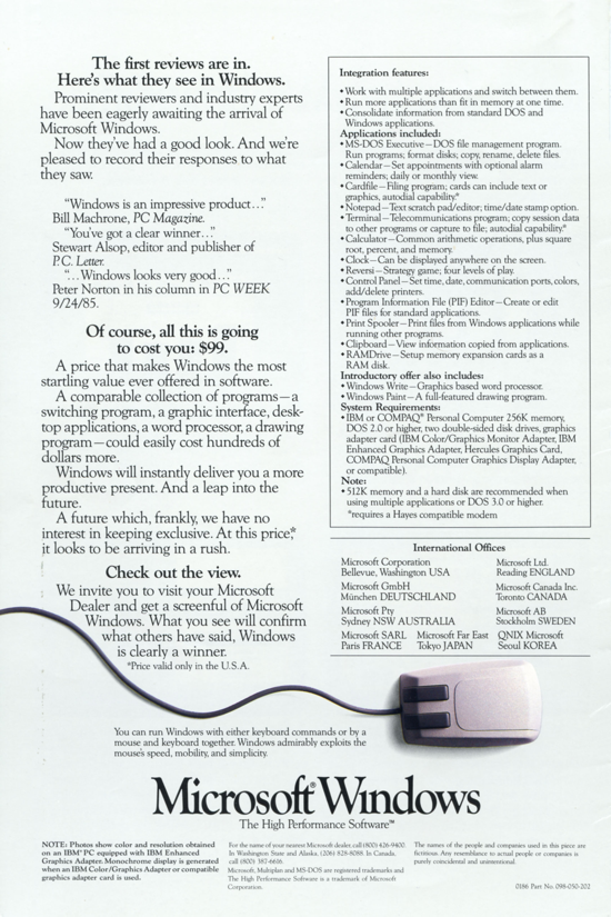 First Versions: Microsoft Windows