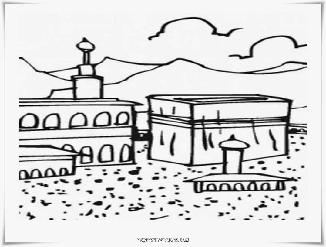 Mewarnai Ka Bah Haram Masjidil Mekah Ibadah Haji Kabah Diwarnai Anak ...