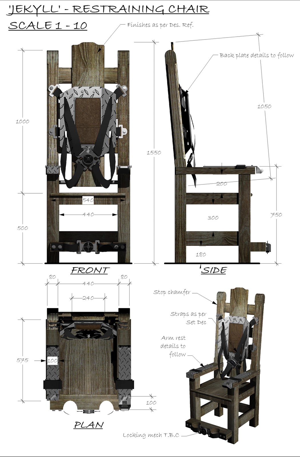 Feather 3D: 'Jekyll' - Restraining Chair