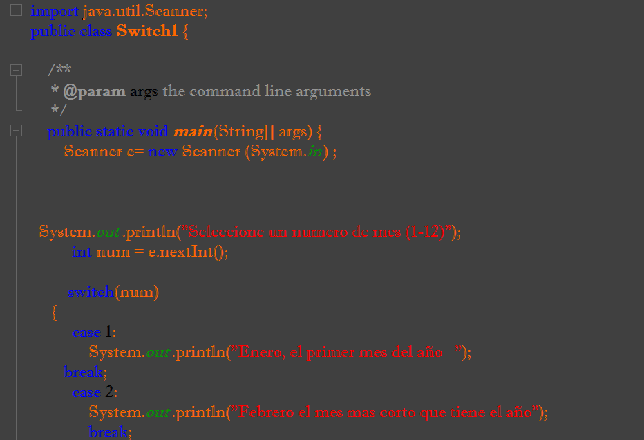 NetBeans tutoriales: Switch resuelto
