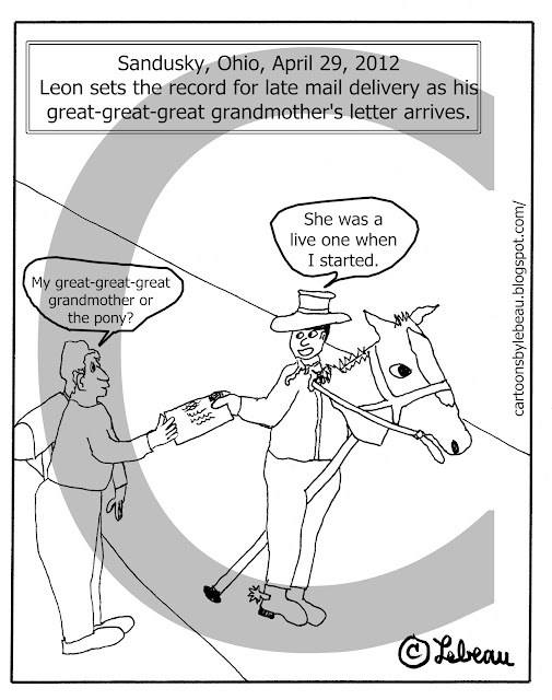 Cartoons by Lebeau: Cartoon #81--Pony express yourself
