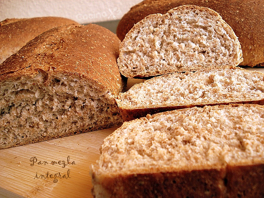 Cocinax2. Las recetas de Laurita.: Pan mezcla integral