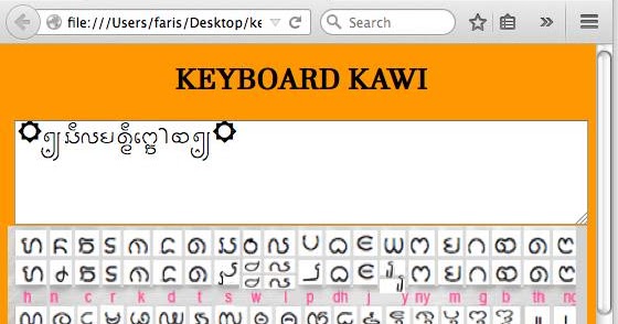 aksaratube: Virtual Keyboard Kawi Unicode
