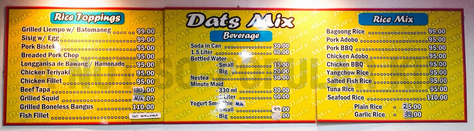 DATS MIX along Taft Avenue - Home of Famous Batomaneg and Sisig - A Not ...