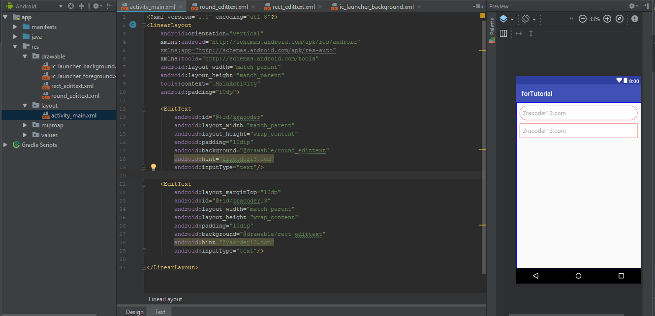 Membuat sudut EditText Melingkar (Rounded and Rectangle) - Android ...