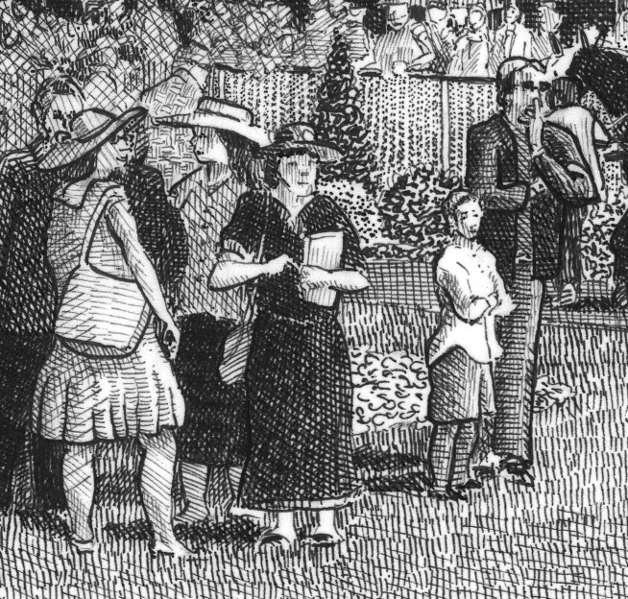 Mark Tabler: Paintings, Drawings, Other Art: In the Paddock - pen & ink