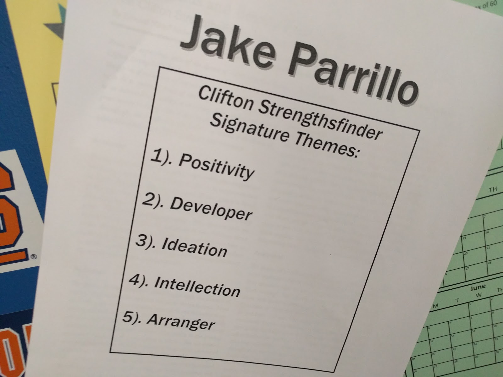 My Clifton Strengthsfinder Signature Themes