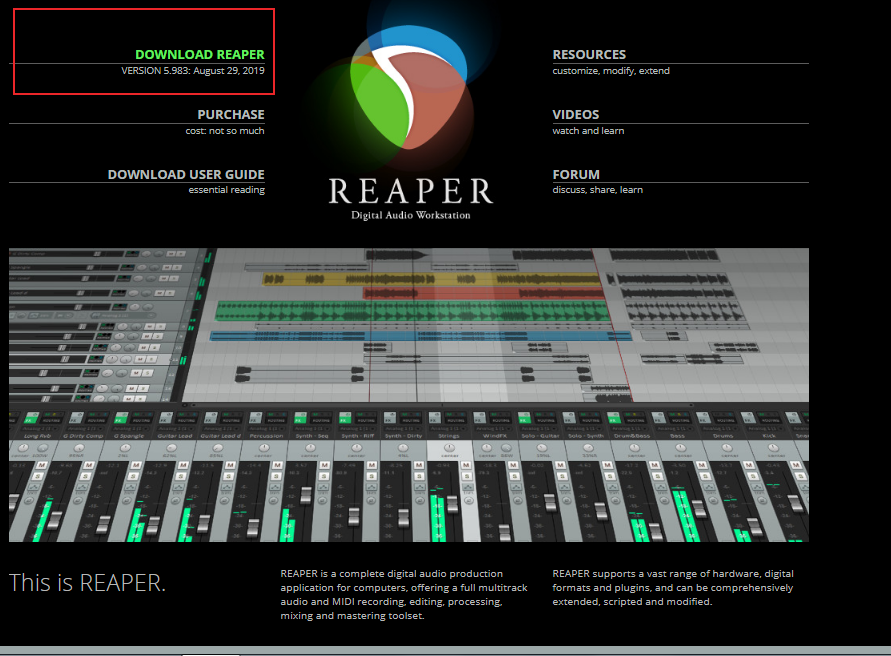Baixando e instalando o REAPER version 5.984 de outubro de 2019 | Midis ...