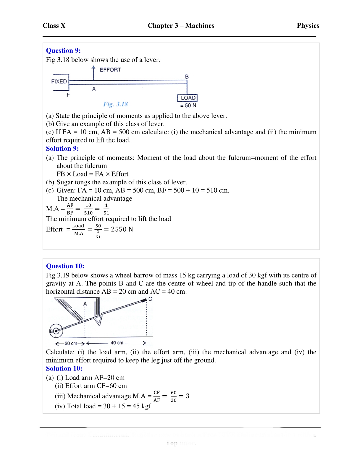 Concise Physics Class 10 ICSE Solutions Chapter 3 Machine - ICSE HUB